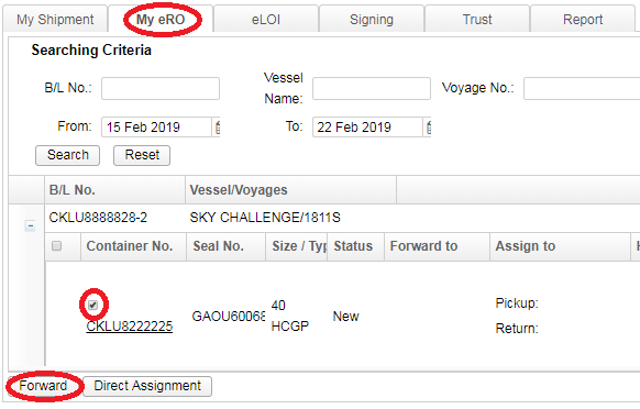 For each laden pickup and empty return, enter the OnePort Company ID of your business partner or ...